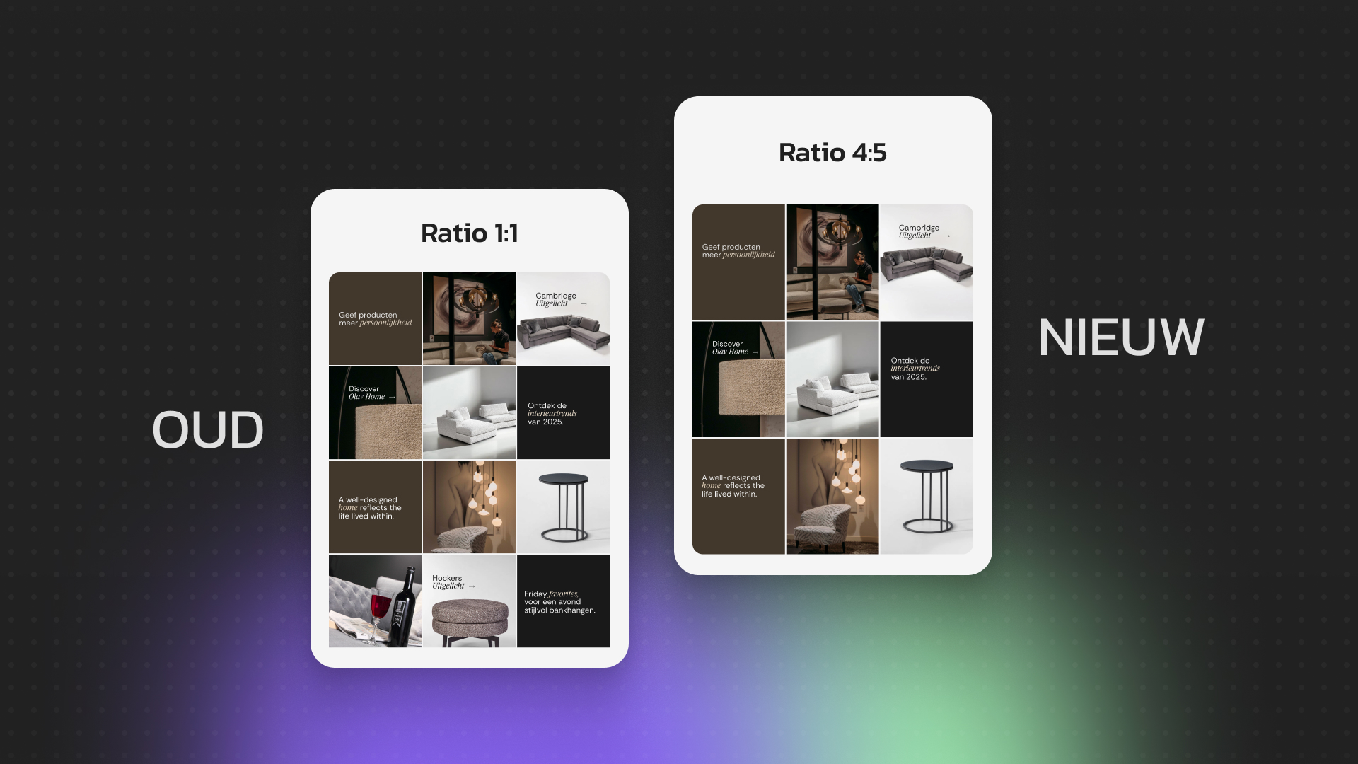 Wat zijn de nieuwe Instagram grid afmetingen? - Studio Veljet